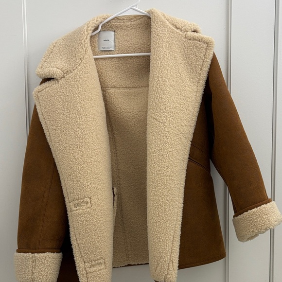 Mango | Jackets & Coats | Mango Brown And Cream Teddy Jacket | Poshmark